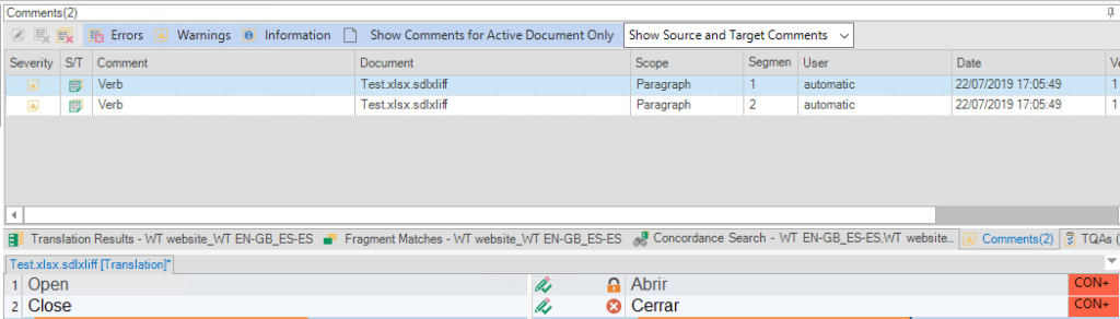 Trados Tips The Bilingual Excel File Type Web Translations 